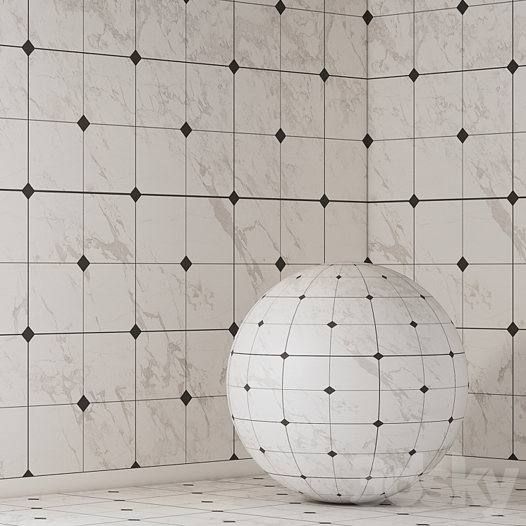 Floor Tiles 01 - Seamless 4K Texture - Floor coverings - 3D model
