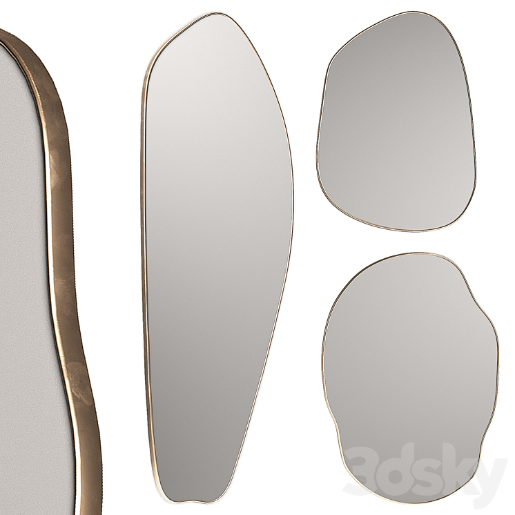Rose Brassy Silva mirrors by Ethnikliving. Wavy curved organic mirror ...