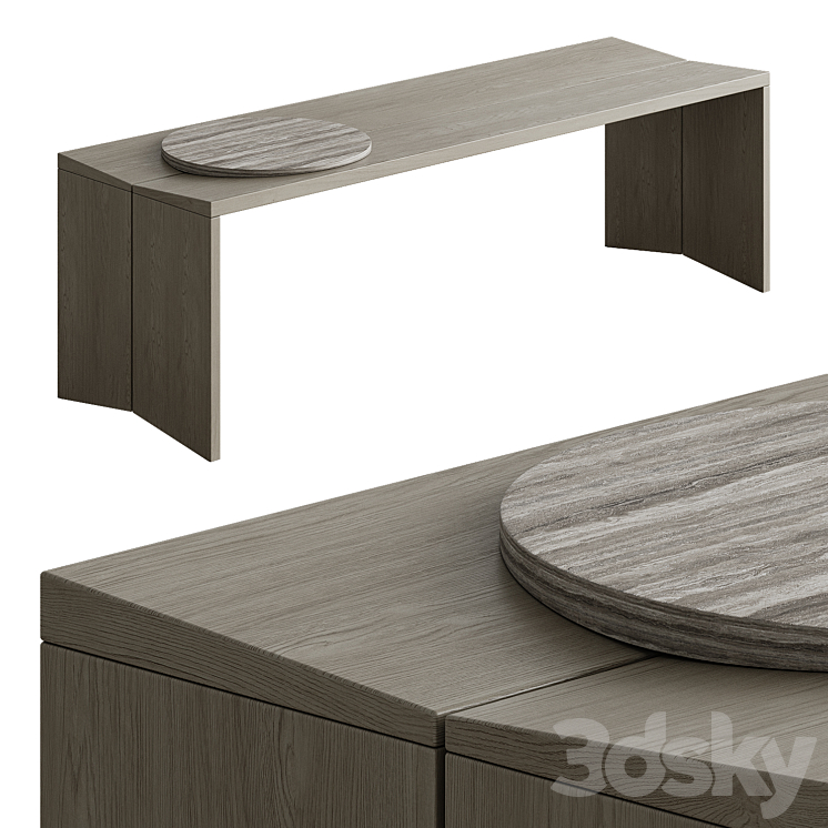 Coffee table with pancake BNC03 by NW.Bureau - Table - 3D model