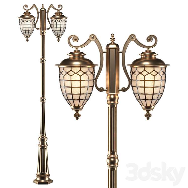 light street post lamp - Street lighting - 3D model