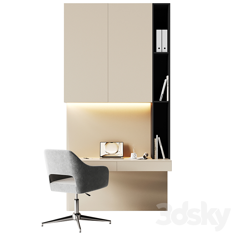 Compact workplace area 3 - Office furniture - 3D model