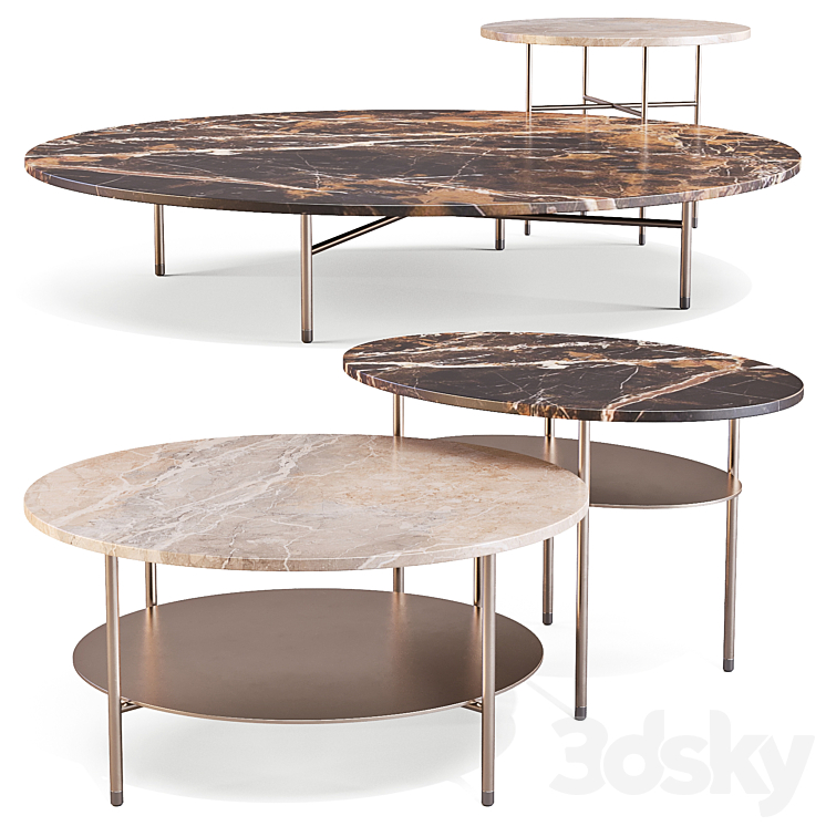 Minotti: Lelong 23 - Coffee and Side Tables Set 01 - Table - 3D model