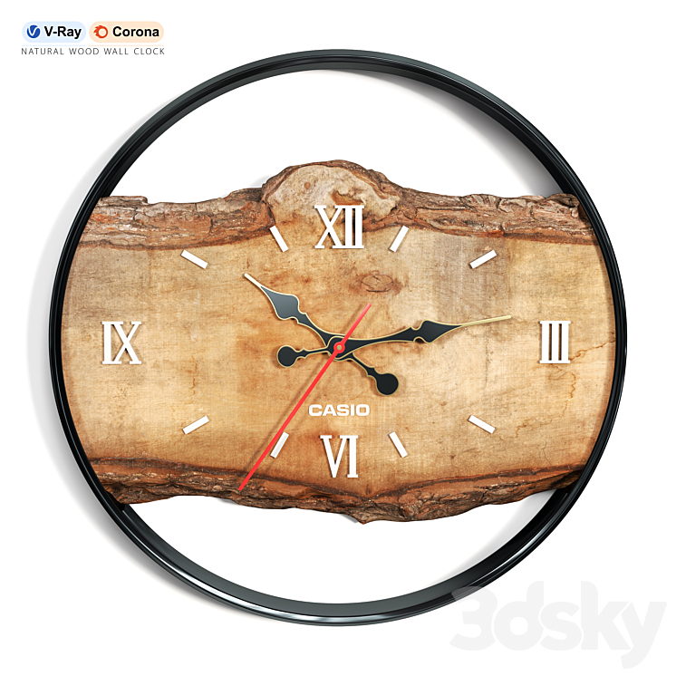 NATURAL WOOD WALL CLOCK - Watches & Clocks - 3D model