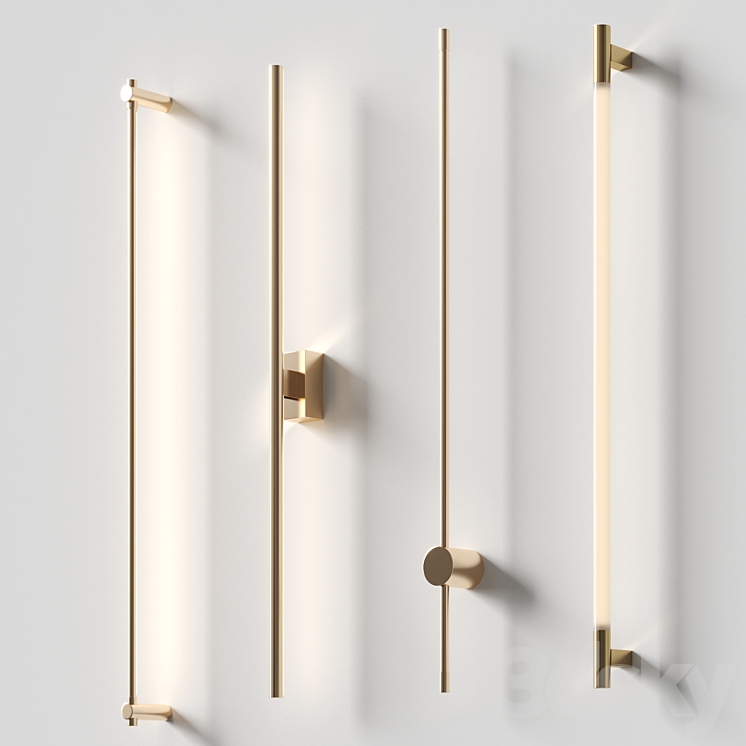 Minimalistic wall lamps set - Wall light - 3D model