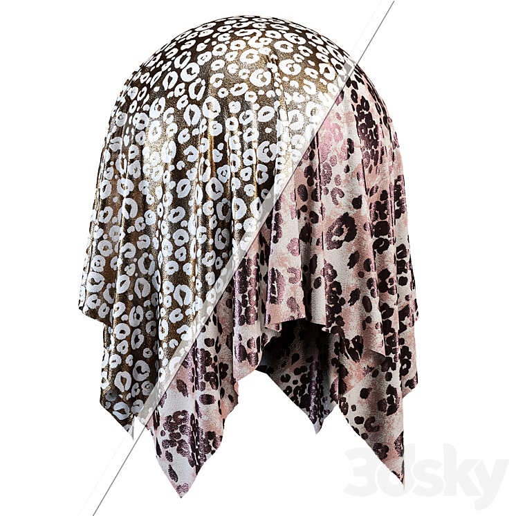 2 Animal skin pattern fabric material -V.06 - Fabric - 3D model