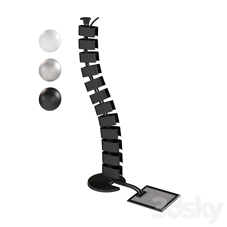 Vertical cable channel - Office furniture - 3D model