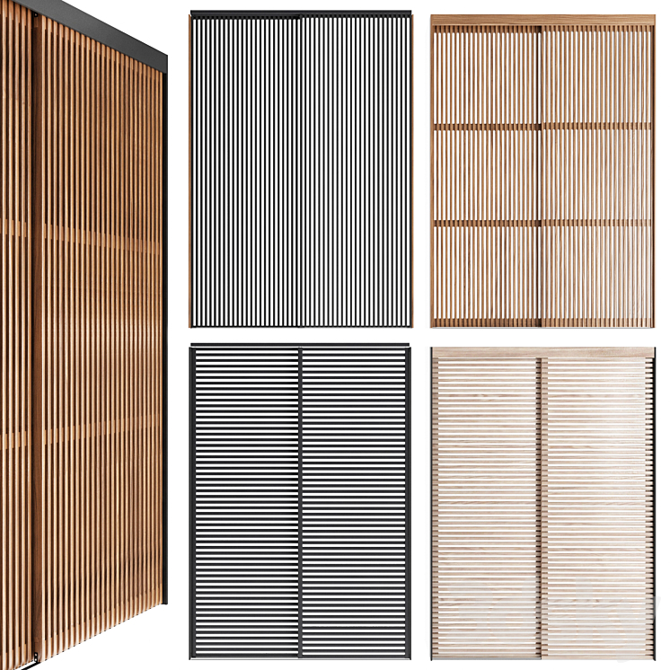 Sliding slatted compartment doors - Doors - 3D model