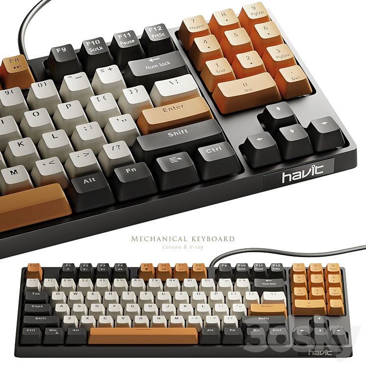 Mechanical keyboard - PC & other electronics - 3D model