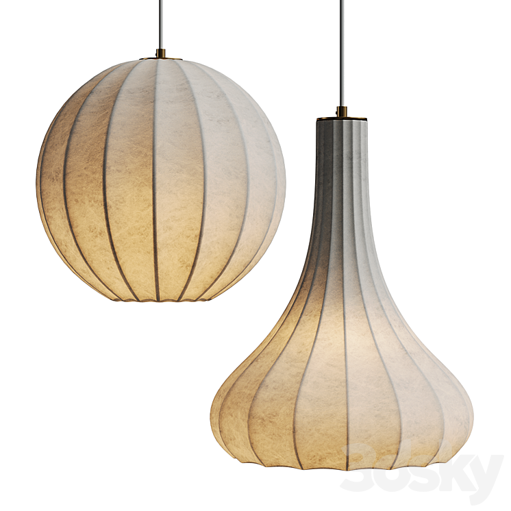 Minimalist Silk Pendant Lights - Pendant light - 3D model