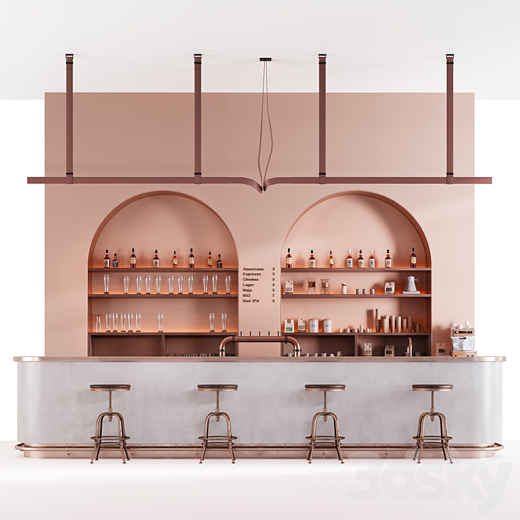 Bar counter - Restaurant - 3D model