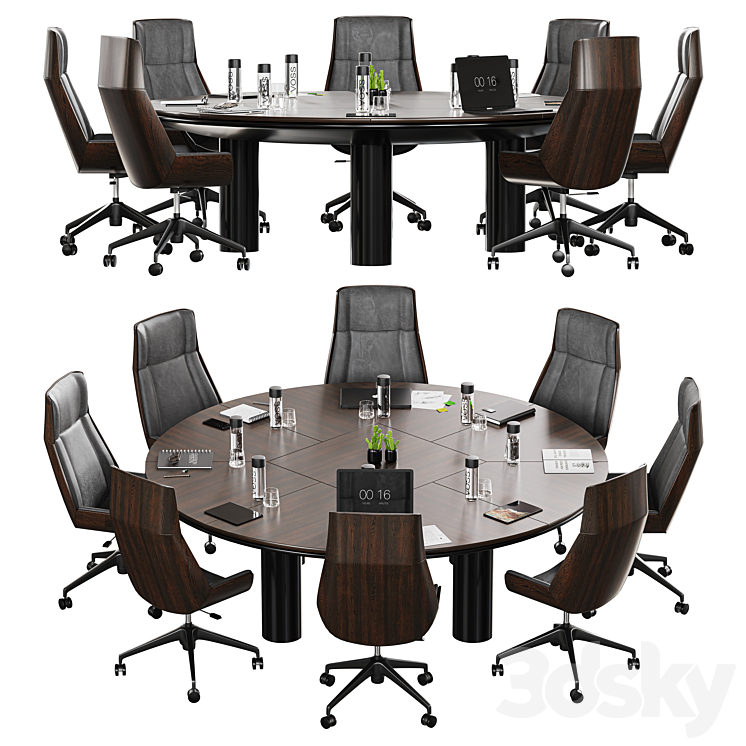 circle meeting table - Office furniture - 3D model