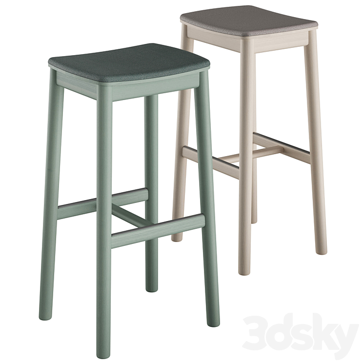 WHITE STOOL UPHOLSTERED 135 by Billiani - Chair - 3D model