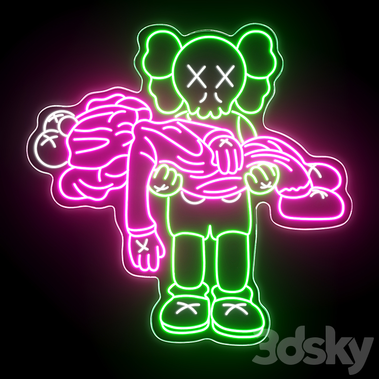 Kaws Neon Sign - Neon - 3D model