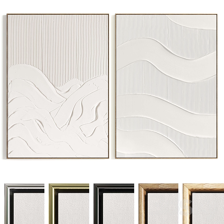 Plaster Two Photo Frame D-642 - Frame - 3D model