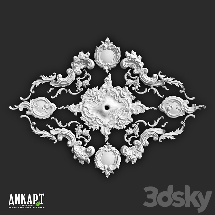 Dikart Dr-302 2002x1435x64mm - Decorative plaster - 3D model