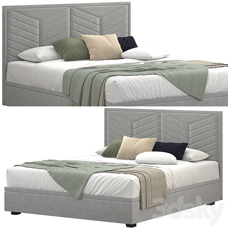 Watson Natural Fabric ottoman storage bed - Bed - 3D model