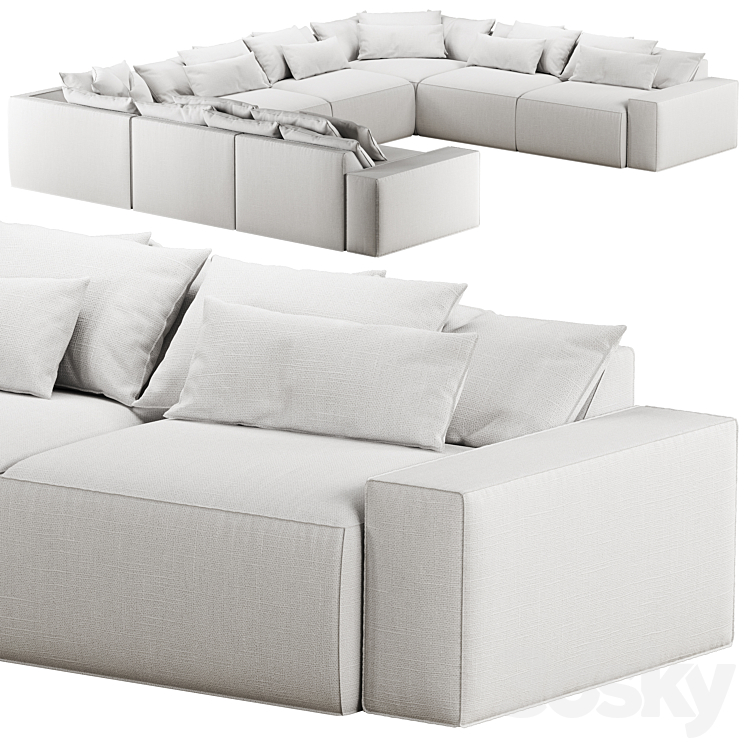 RH Dillon modular U sofa sectional - Sofa - 3D model