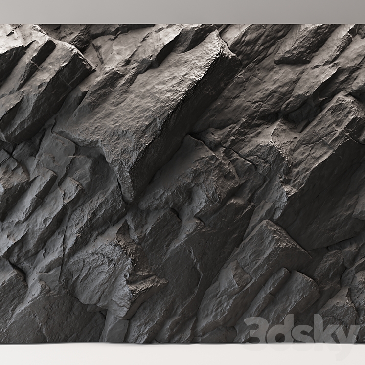 Rock cliff wall No. 71 - Stone - 3D model