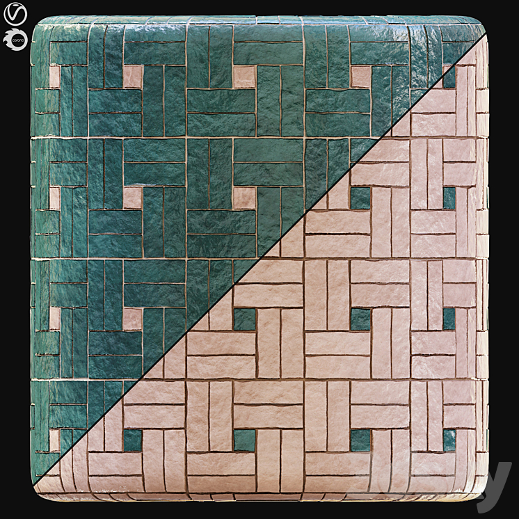 Tile PBR Material Collection 12 - Tile - 3D model