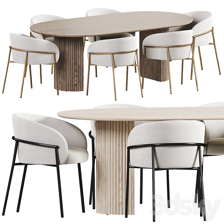 Dining Set 263 - Table + Chair - 3D model