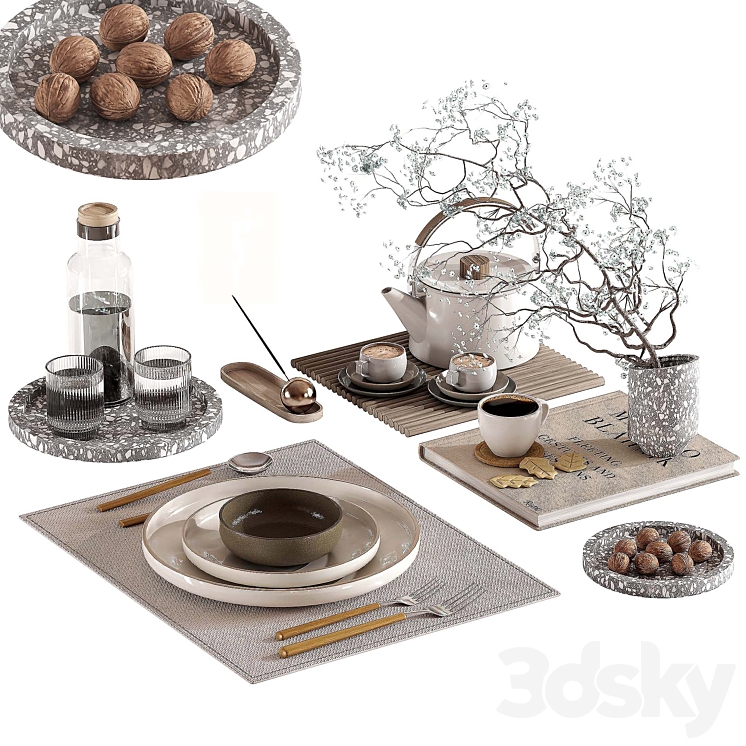 Tableware setting N031 - Tableware - 3D model