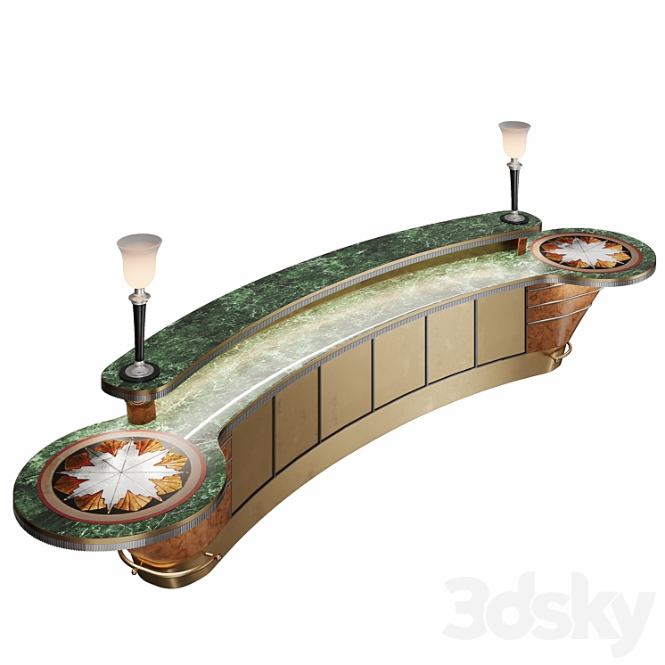 Art Deco bar counter - Restaurant - 3D model