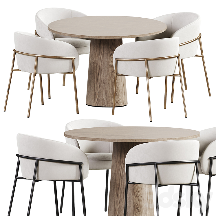 Dining Set 264 - Table + Chair - 3D model
