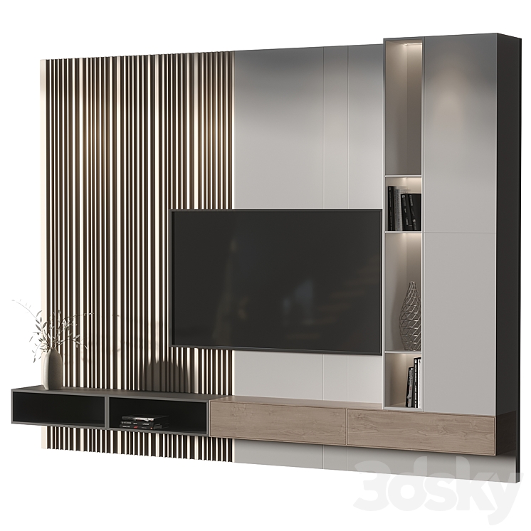 TV wall set 032 - TV Wall - 3D model