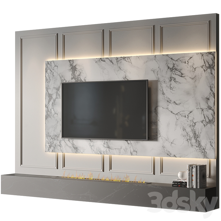 TV wall set 033 - TV Wall - 3D model