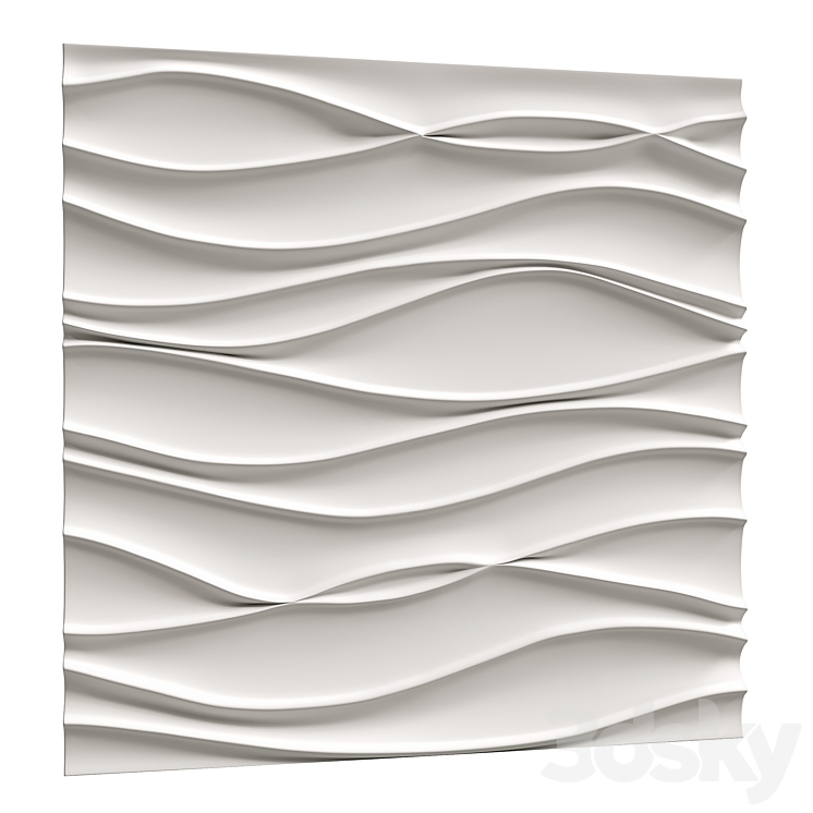 OM Gypsum 3D panel Wave model 001 - 3D panel - 3D model
