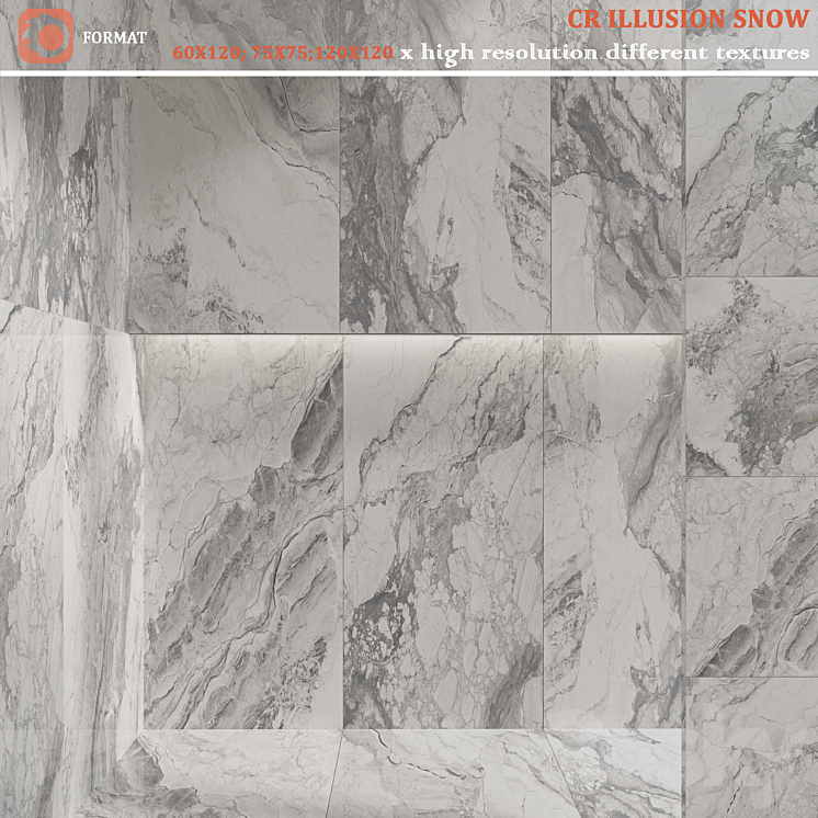 CR ILLUSION SNOW tiles - Tile - 3D model
