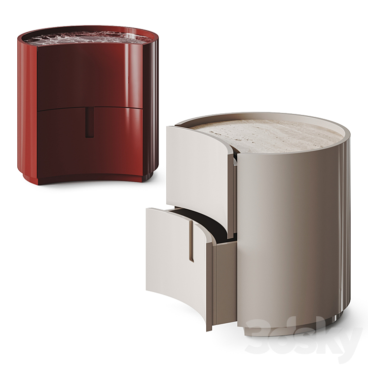 Meridiani Johnny Bedside Table - Sideboard & Chest of drawer - 3D model