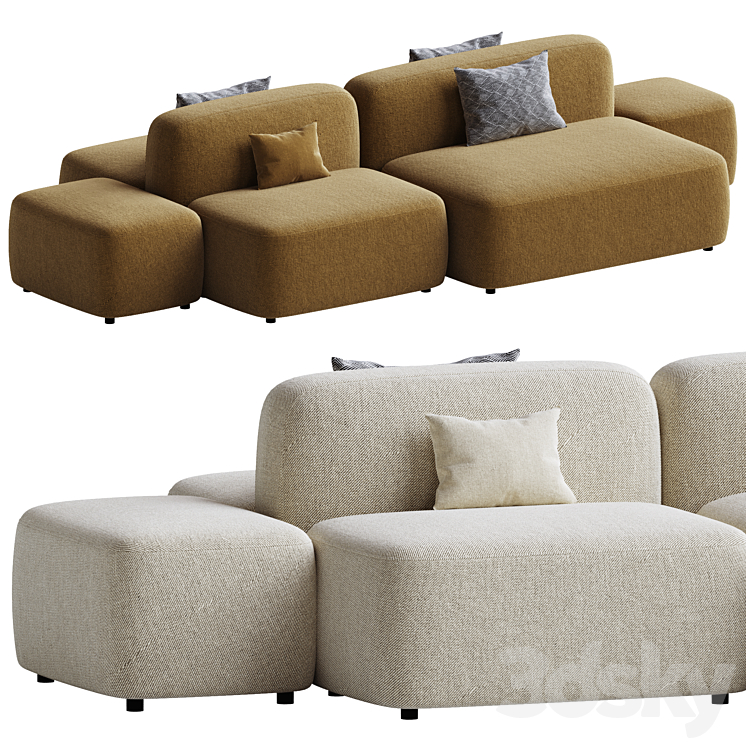 Cozy Island Modular Sofa - Sofa - 3D model