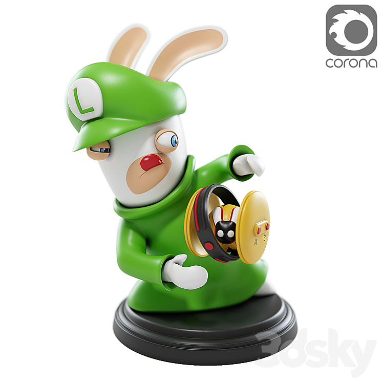 Rabbids vs Luigi figure - Sculpture - 3D model