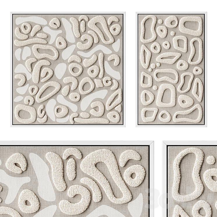 Artwork canvases with soft fabric elements - Frame - 3D model