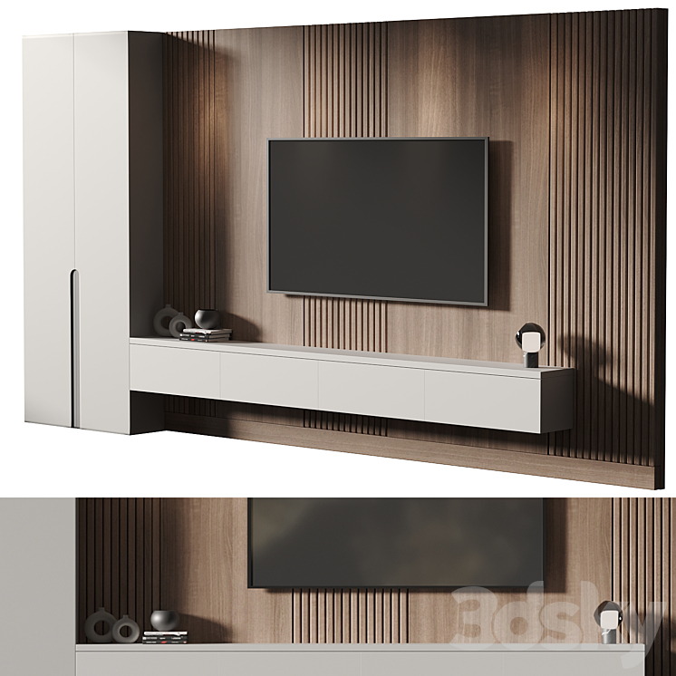 TV wall set 038 - TV Wall - 3D model