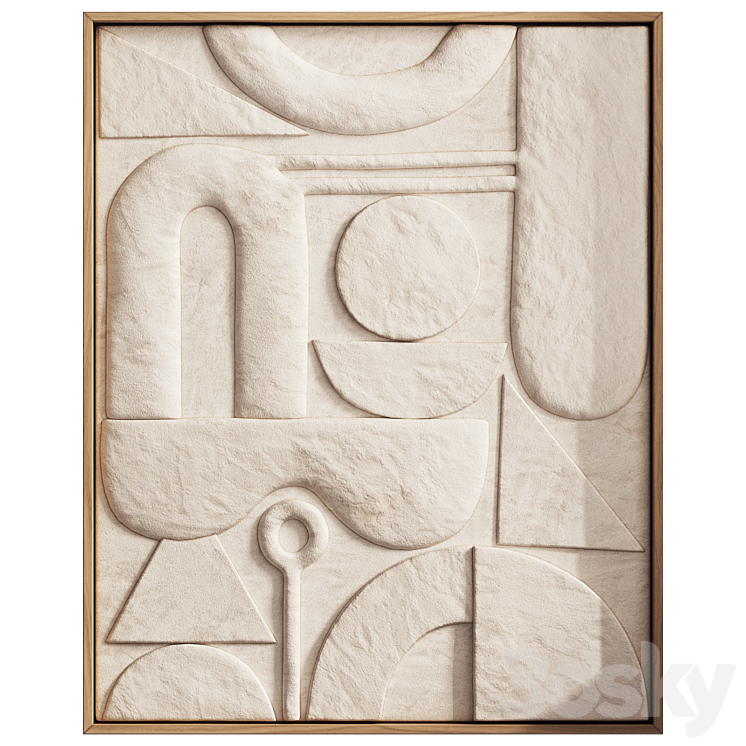 Gypsum Wall Art 1 - Frame - 3D model