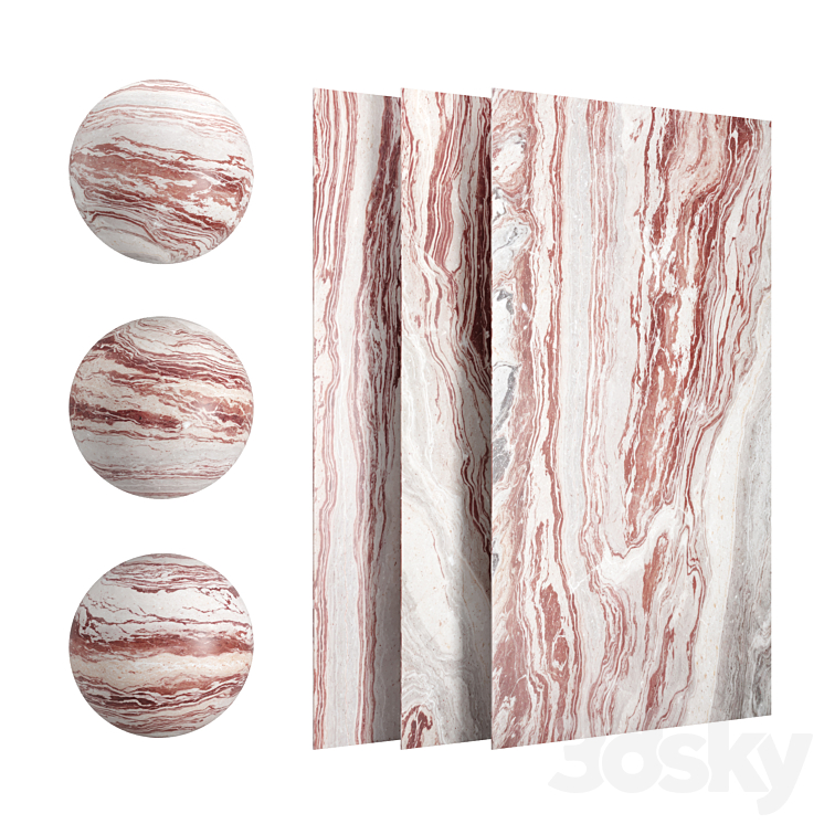 Arabescato Orobico Red Marble - Stone - 3D model