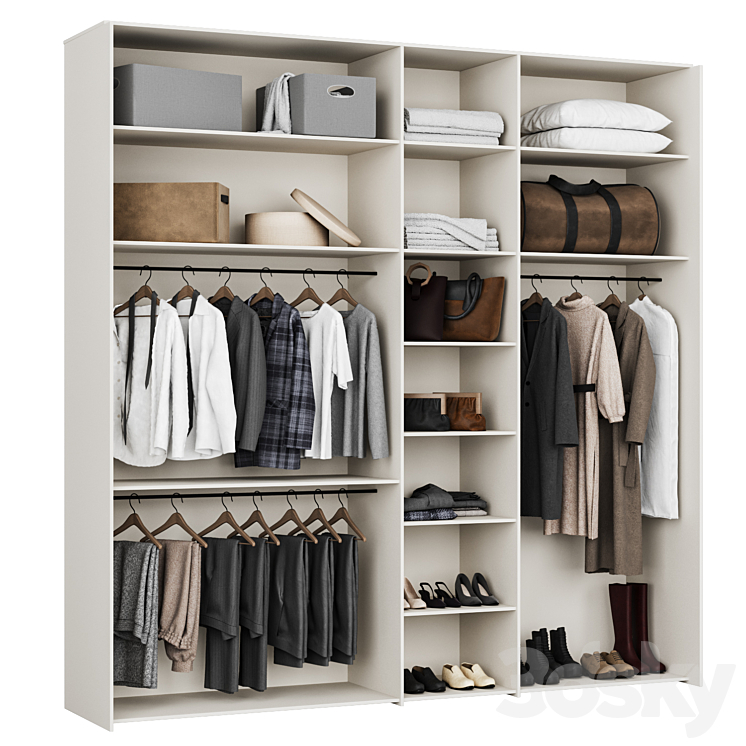 Dressing room 008 - Wardrobe & Display cabinets - 3D model