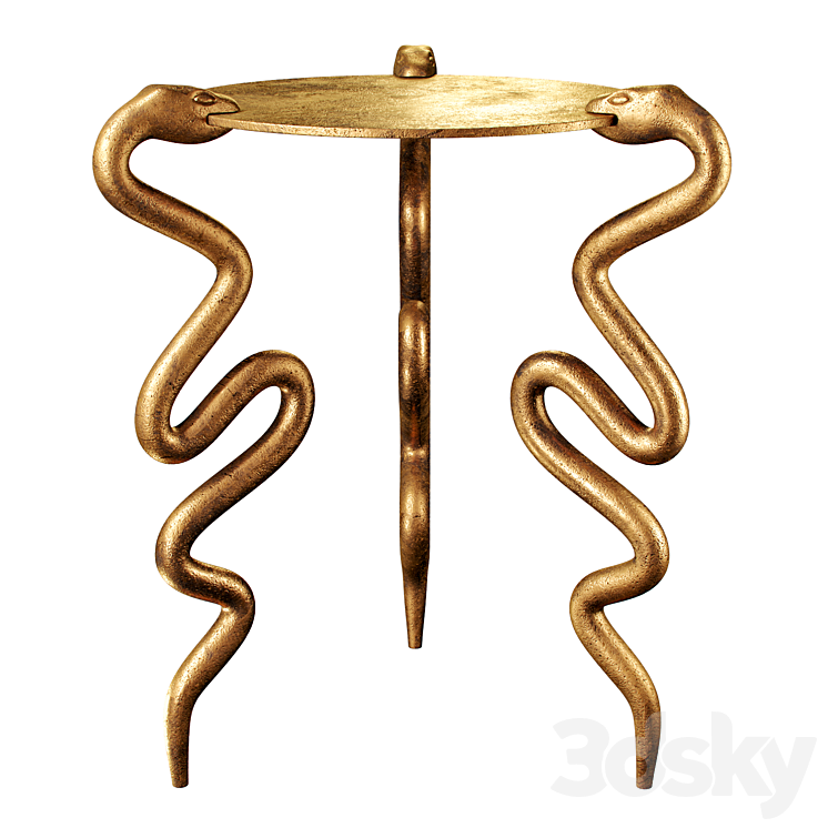 Serpent Brass Accent Table - Table - 3D model