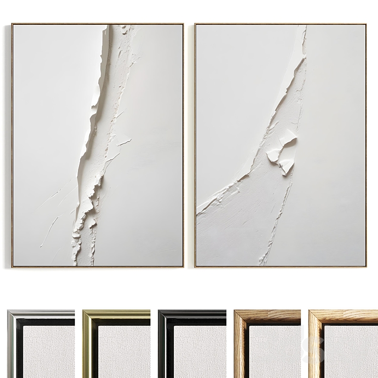 Plaster Two Photo Frame D-675 - Frame - 3D model