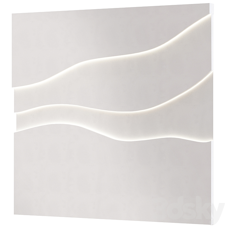 Decorative wall wave panel - Other decorative objects - 3D model