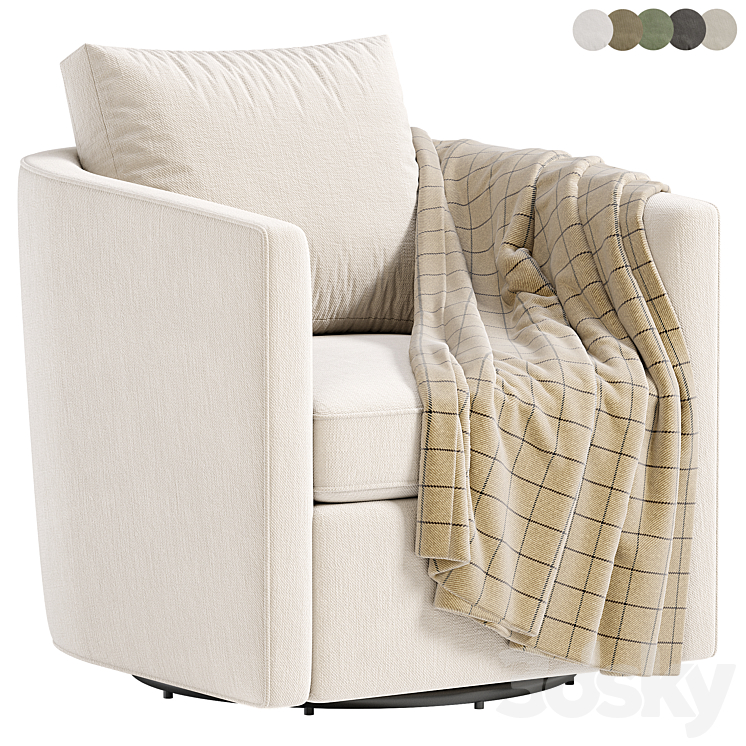 Drew Small Swivel Accent Chair - Arm chair - 3D model