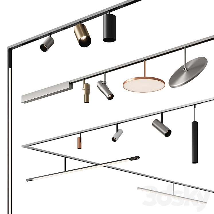 Flos Zero Track Pro - Technical lighting - 3D model