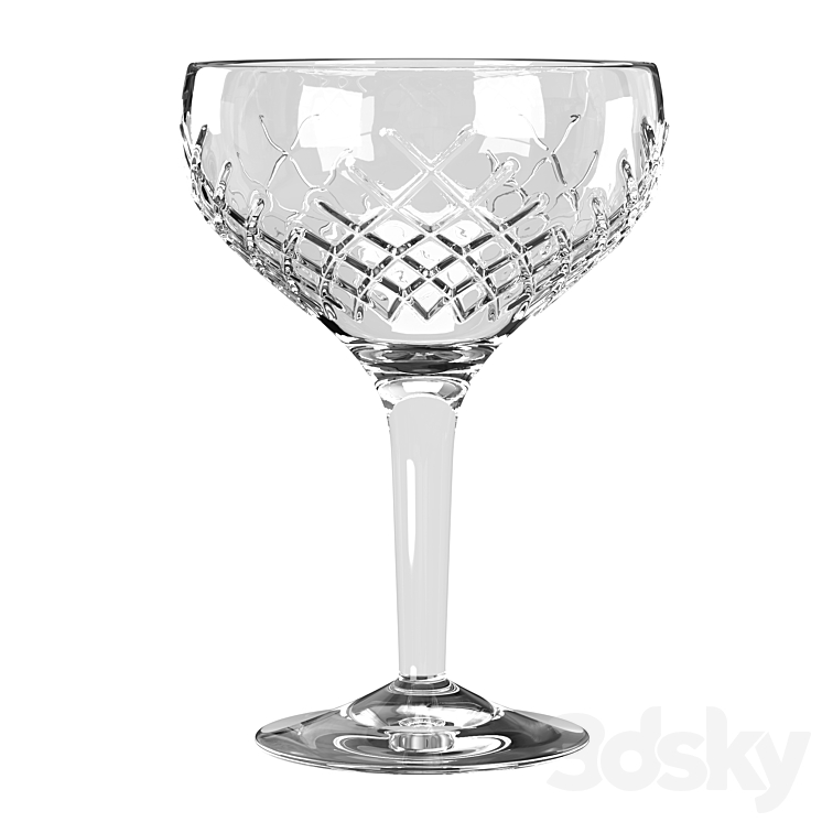 Barwell Cut Crystal Champagne Coupe - Tableware - 3D model