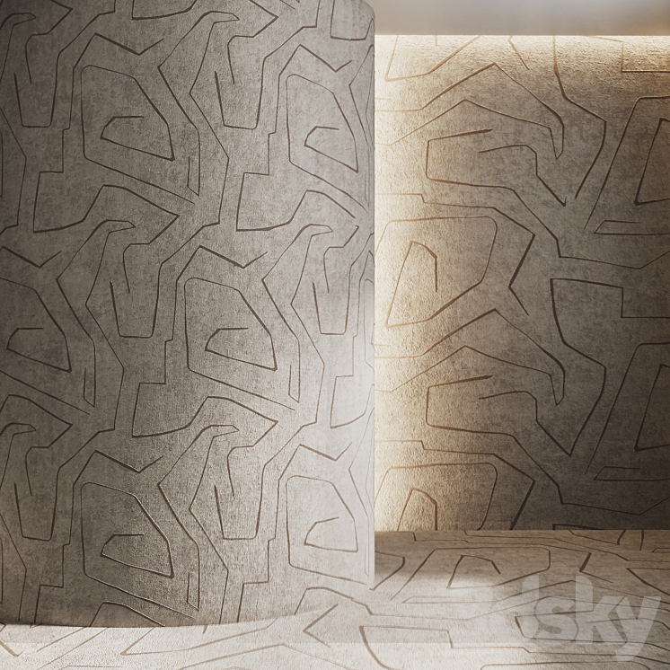Seamless carpet with pattern 02 - Rug - 3D model