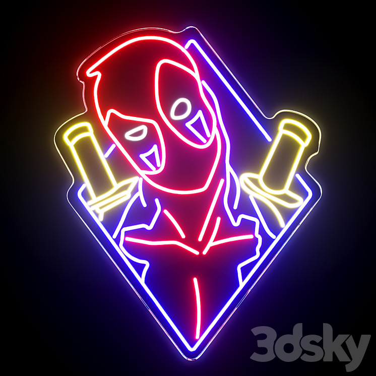 Deadpool Neon Sign - Neon - 3D model