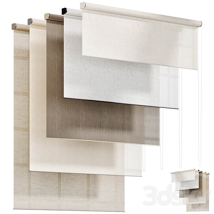 Roller blinds Curtains 07, Roller blinds - Curtain - 3D model