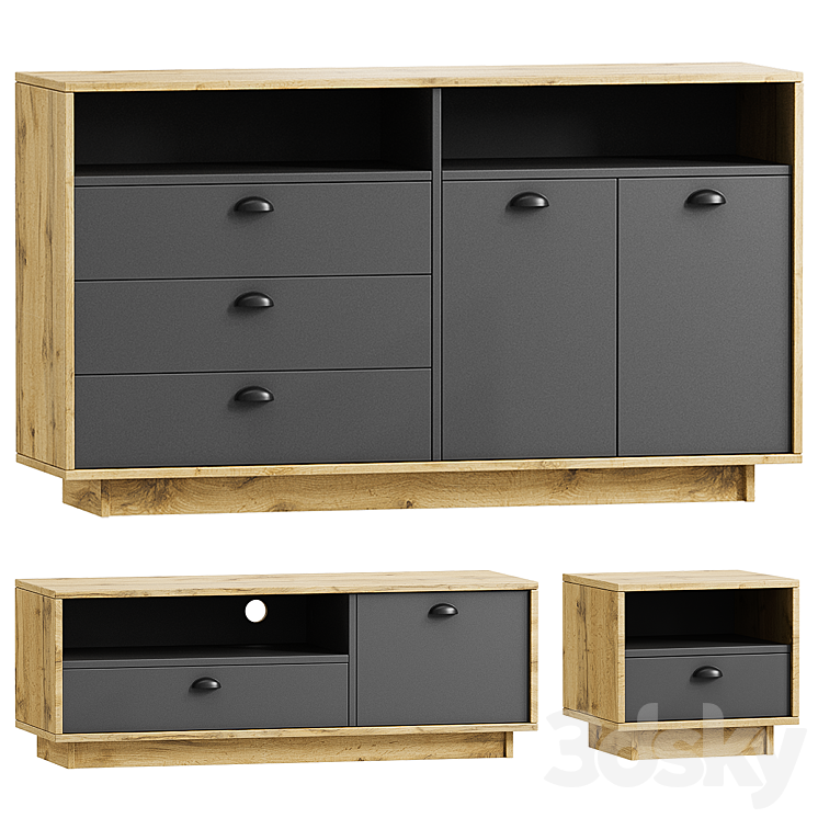 Nightstand, TV stand, bedside table Irene - Sideboard & Chest of drawer ...