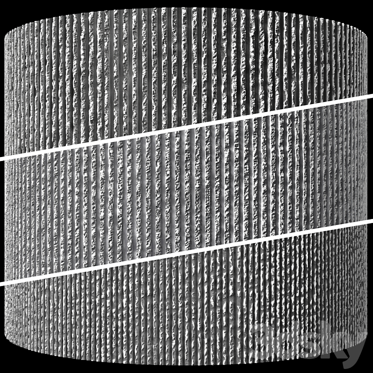 Striped ribbed decorative concrete facing plaster Reckli - Stone - 3D model